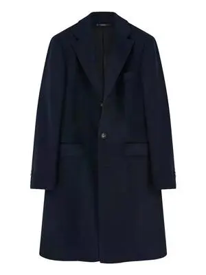 Boggi Milano Single-breasted Wool Coat - Blue