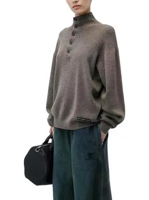 Alexander Wang Turtleneck Henley Sweater - Brown