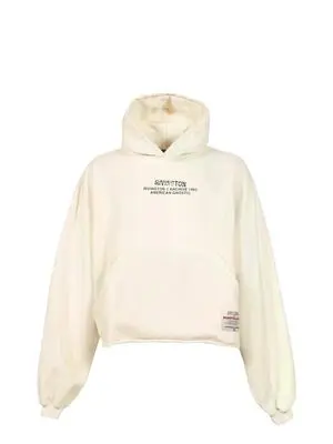 RRR123 Archive American Logo-print Cropped Hoodie - Neutrals