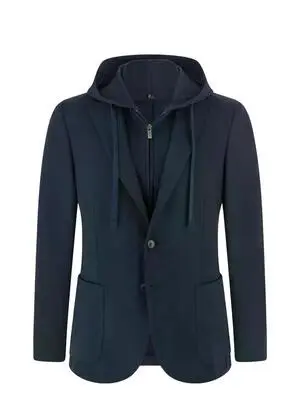 Boggi Milano Sweatshirt Blazer Madison In Cotton Blend B Jersey Blue