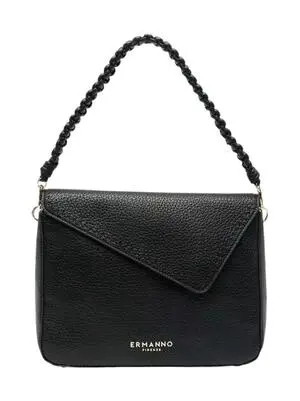 ERMANNO FIRENZE Grained-leather Shoulder Bag - Black