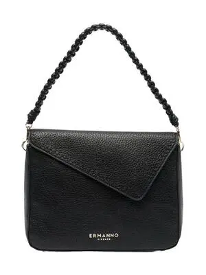 ERMANNO FIRENZE Grained-leather Shoulder Bag - Black