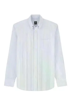 Boggi Milano Striped Oxford Cotton Shirt Regular Fit - Blue