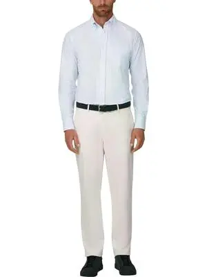 Boggi Milano Striped Oxford Cotton Shirt Regular Fit - Blue