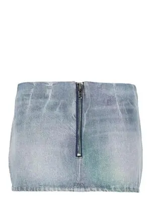 Alexander Wang Glazed Denim Mini Skirt Blue