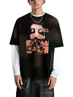 MISBHV 7:30 Pm Lakefront Graphic-print Washed T-shirt - Black