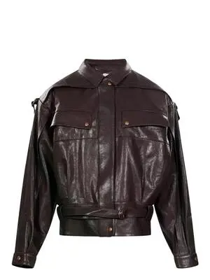 Magda Butrym Belted Panelled Jacket Brown