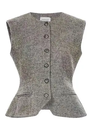 Magda Butrym Herringbone Peplum Jacket - Grey