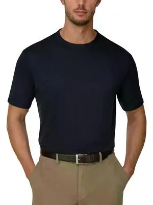 Boggi Milano T-shirt In Wool Jersey Wooltech - Blue