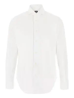 Boggi Milano Shirt In Cotton Nylon Stretch Dobby Slim Fit - White