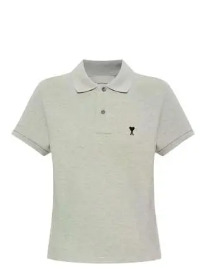 AMI Paris De Coeur Polo Shirt - Grey
