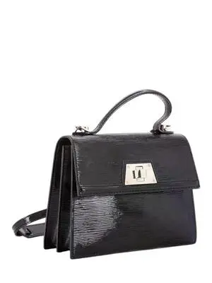 LOUIS VUITTON Sevigne Handbag Electric Epi Leather Pm Shoulder Bag Black