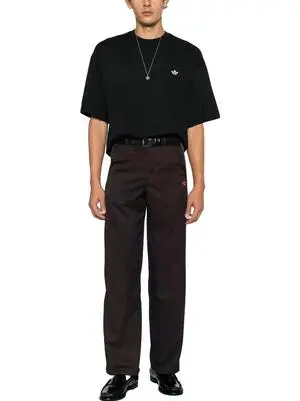 Adidas Logo-embroidered Side-stripe Trousers - Brown
