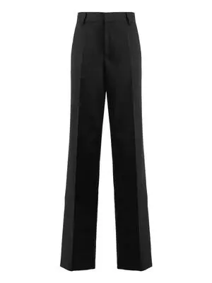 GAELLE PARIS Pressed-crease Tailored Trousers - Black