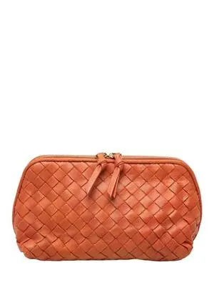 Bottega Veneta 2012-2026 Nappa Intrecciato Cosmetic Pouch - Orange