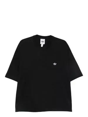 Adidas Logo-embroidered T-shirt - Black