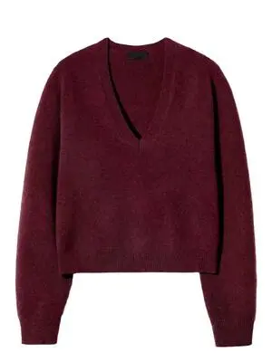 NILI LOTAN Ferron Wool V-neck Sweater - Red