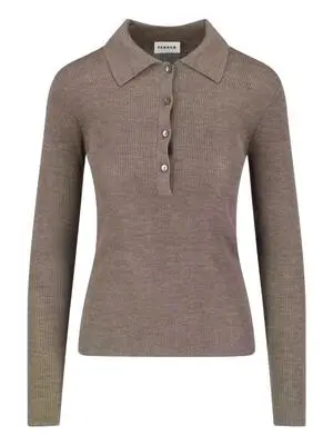 P.A.R.O.S.H Ribbed-knit Polo-collar Sweater