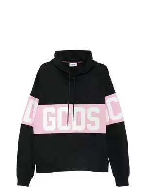 Gcds Logo-print Drawstring Hoodie - Black