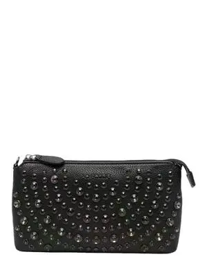 LA CARRIE Crystal-embellished Leather Cross Body Bag - Black