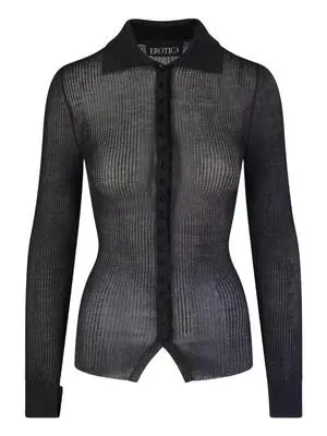DONDUP Erotica Ribbed-knit Shirt - Black