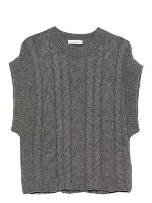 Liviana Conti Cable-knit Vest - Grey