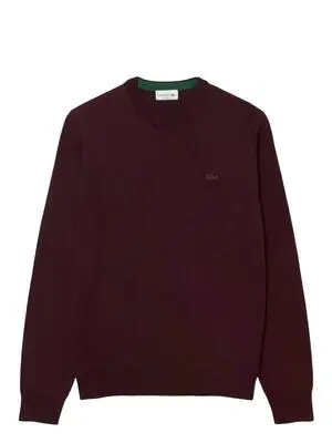 Lacoste Logo-patch Crew-neck Sweater Red