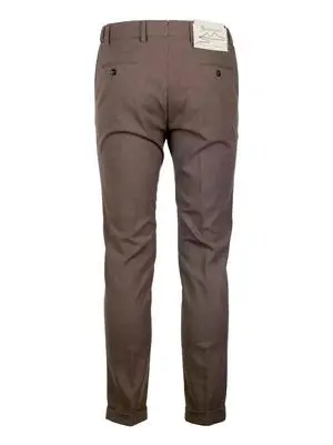B SETTECENTO Turned-up Cuffs Trousers - Brown