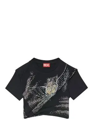 DIESEL® T-wincy Rhinestone-embellished Top - Black