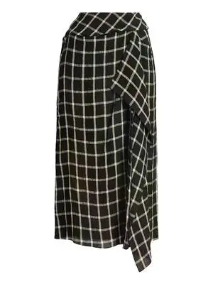 ERDEM Check-pattern Midi Skirt