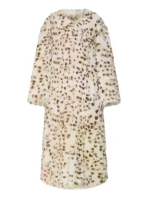 Loulou De Saison Eya Animal-print Faux-fur Coat - Neutrals