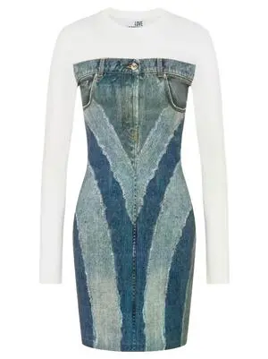 Moschino Printed Stretch Cotton Jersey Dress - Blue