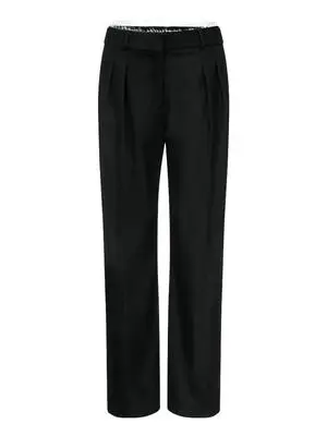LOULOU DE SAISON Saul Lace-trim Pleated Trousers