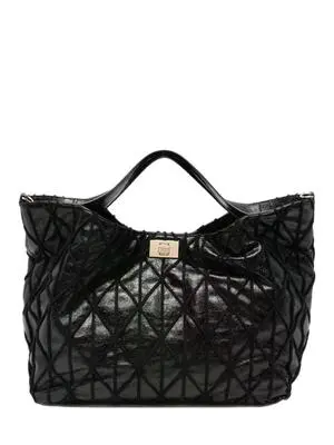 ERMANNO FIRENZE Large Quilted Shoulder Bag - Black