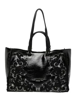 ERMANNO FIRENZE Large Embroidered Tote Bag - Black