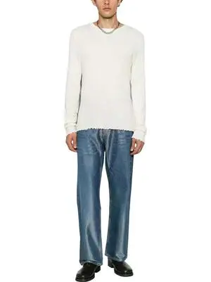 Our Legacy Lettuce-edge Ribbed Sweater - Neutrals