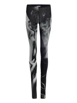 JEAN PAUL GAULTIER Mesh Flare Pants Printed Smoking Women - Black