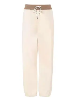 Moschino Drawstring-waist Logo-patch Track Pants - Neutrals