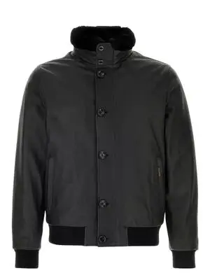 MOORER Cleros Leather Bomber Jacket