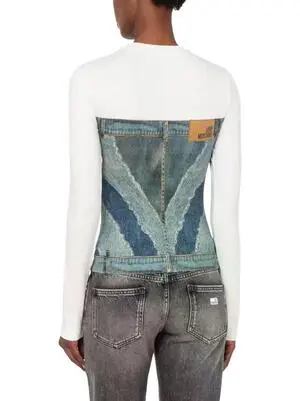 Moschino Printed Stretch Cotton Jersey T-shirt White