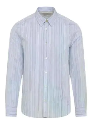 Paul Smith Slim-fit Light 'signature Stripe' Cotton Shirt - Blue