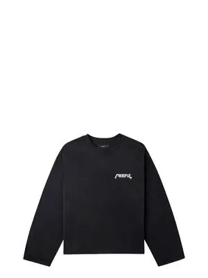 PURPLE BRAND Logo-print Cropped Sweatshirt - Black