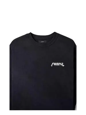 PURPLE BRAND Logo-print Cropped Sweatshirt - Black