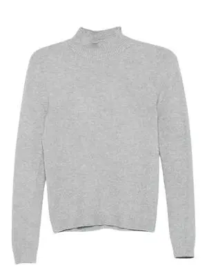 VELA SHOP High-neck Rib-trimmed Sweater - Grey