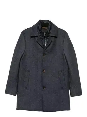 MOORER Button-fastening Coat - Blue