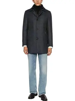 MOORER Button-fastening Coat - Blue