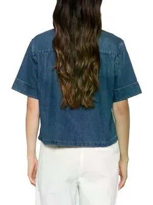 MAISON 123 Short-sleeve Denim Shirt