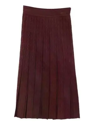 Tory Burch Logo-monogram Pleated Midi Skirt Red