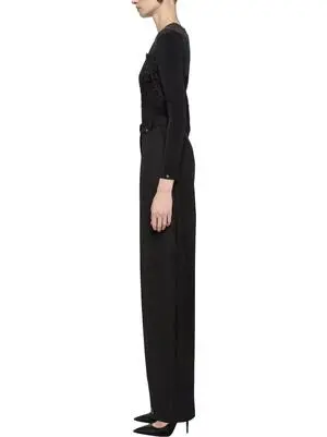 NISSA Lace Insert Bodysuit - Black