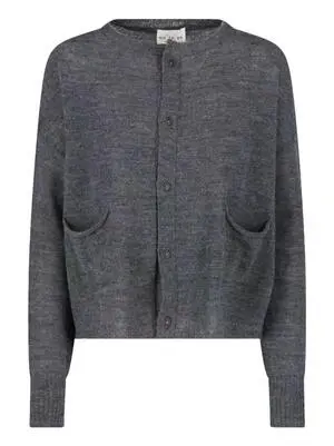 MA'RY'YA Button-up Patch-pocket Cardigan - Grey